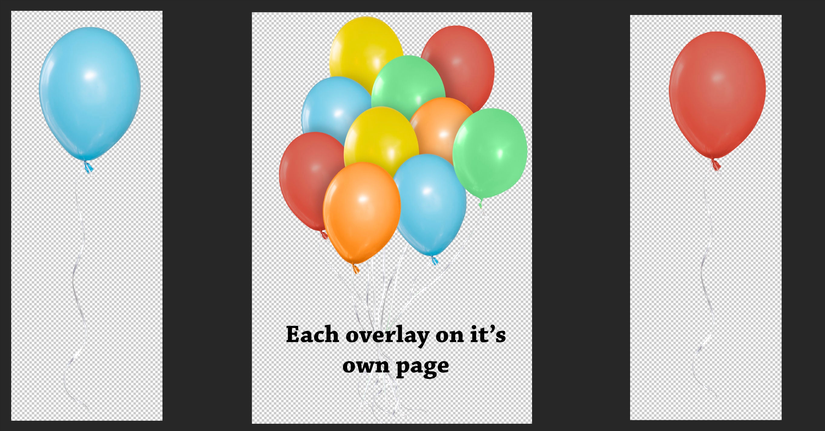Digital Balloons Overlays Balloon & Vintage Suitcase Pack, 30 Photo ...