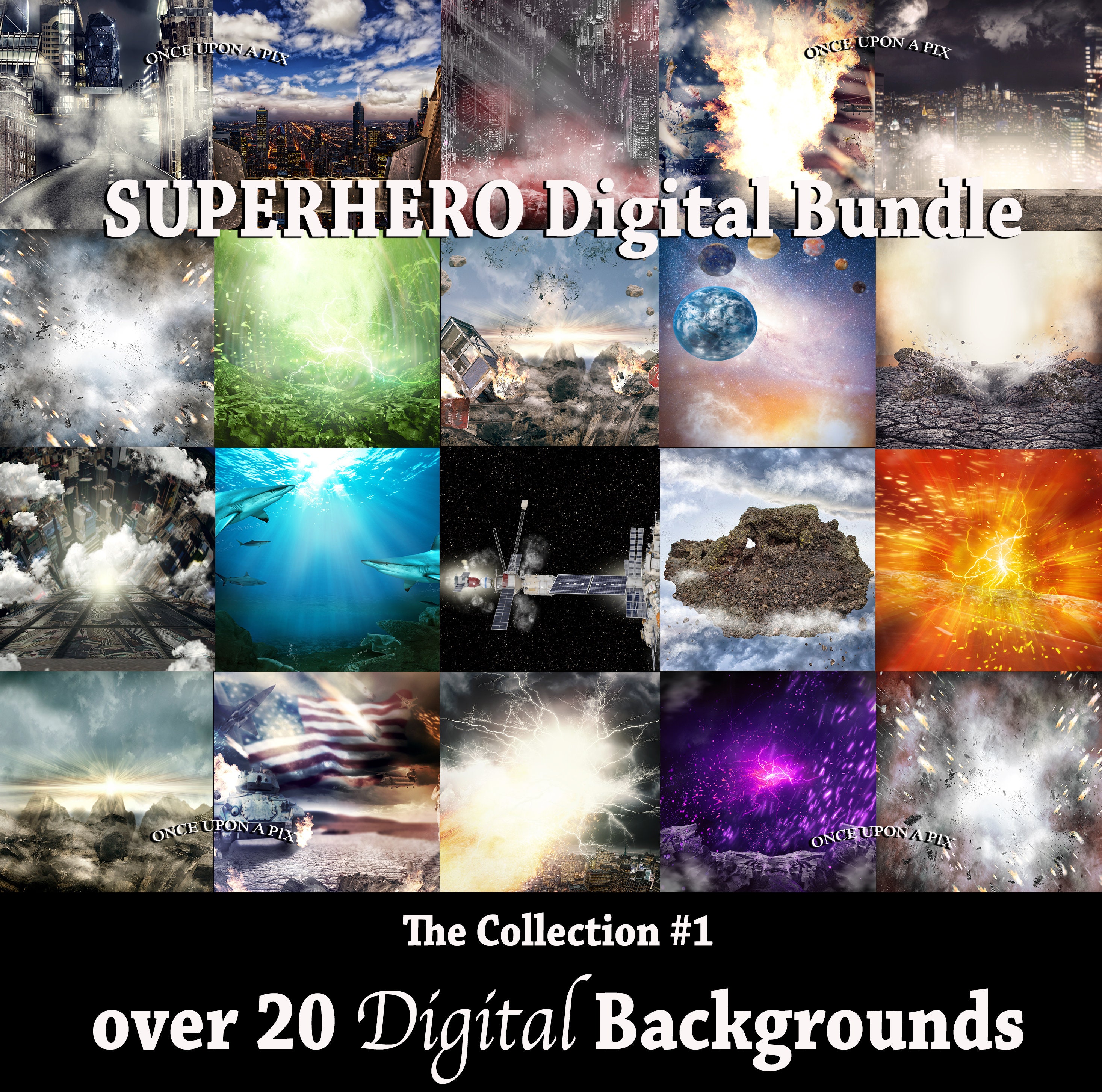 50 Superhero Digital Backgrounds Digital Backdrops - Etsy