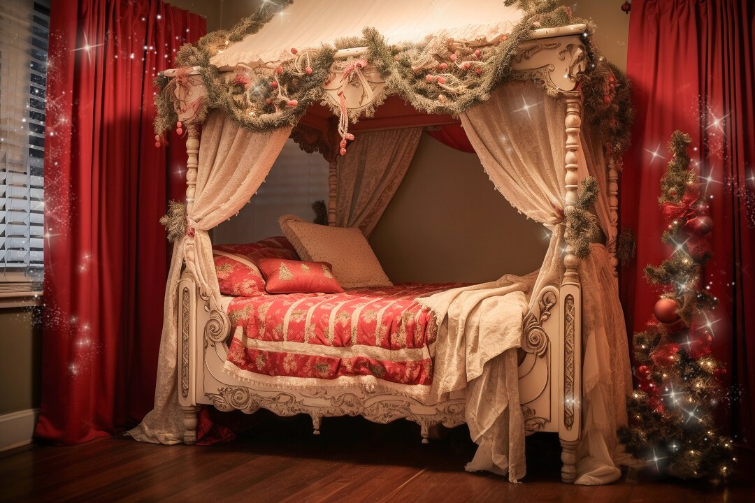 Christmas Digital Backdrop Sparkle Bed Digital Backdrop Christmas ...