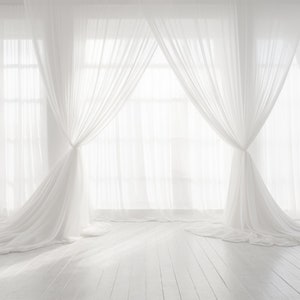 Backlit Sheer Window Digital Backdrop White Room Background Photoshop ...