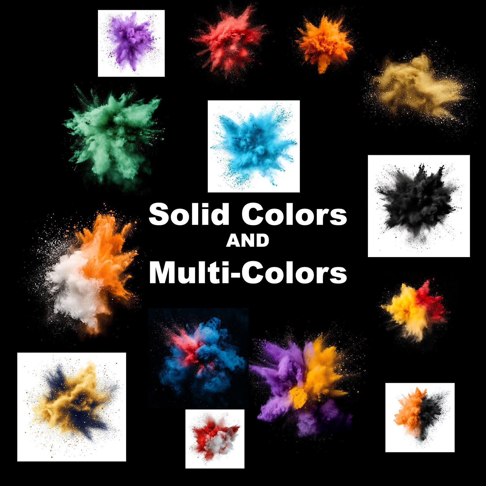 160 Sports Bundle Color Dust Explosion Digital Backdrops, Chalk Bursts ...