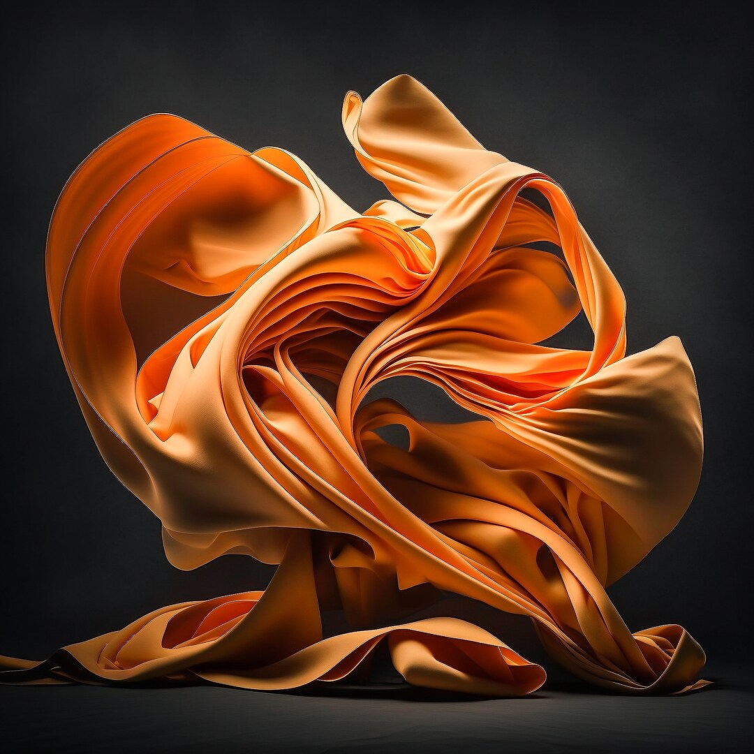 Flowing Silk Digital Backdrop Overlay Thin Orange Silk Digital ...