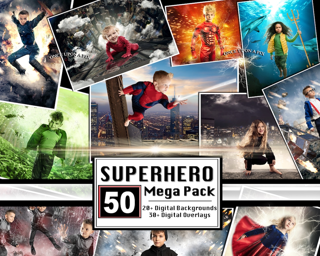 50+ Superhero Digital Backgrounds, Digital Backdrops, Custom Made ...