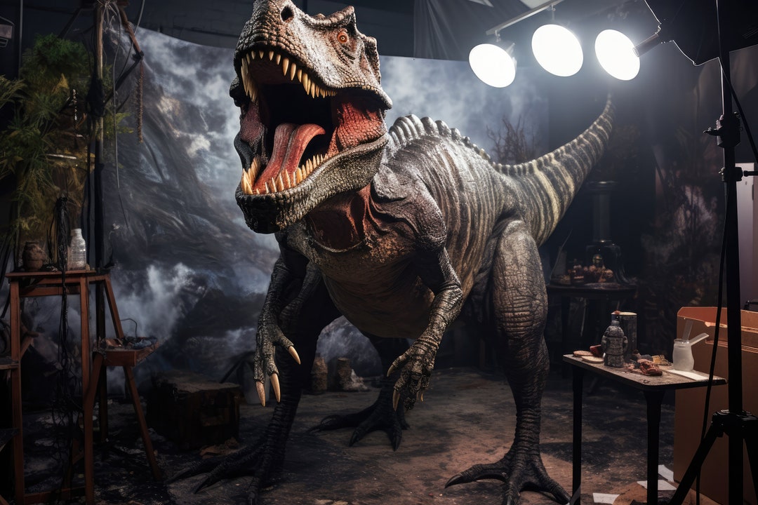 T-rex Dinosaur Digital Backdrop T-rex Takes Over Photo Studio! Dinosaur ...