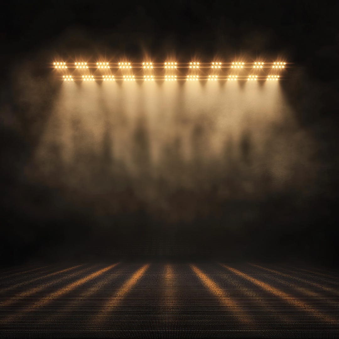 Sports Stadium Lights Digital Background Yellow Backdrop Sports Poster ...