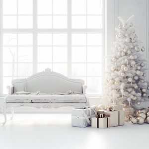 White Studio White Seat Digital Backdrop, Tree With Window Digital ...