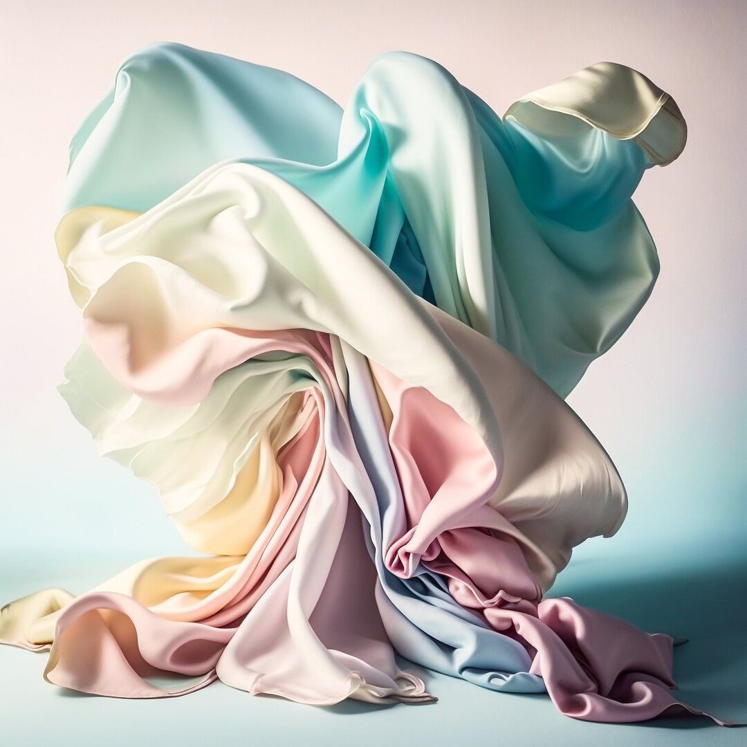 Flowing Silk Digital Backdrop Overlay Pastel Rainbow Digital Backdrops ...