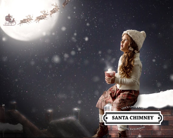 Christmas Chimney Digital Background / Christmas Backdrop - Etsy