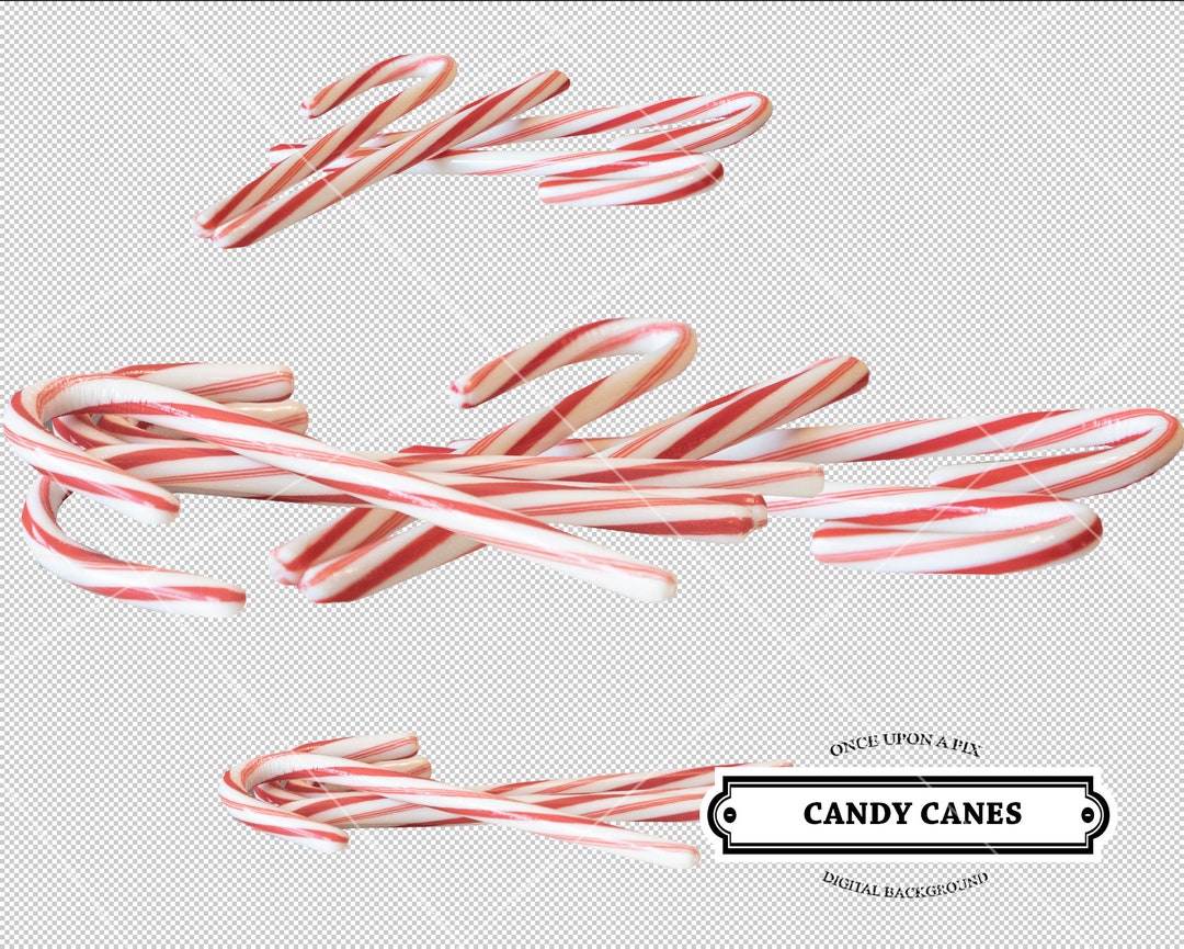 Group Candy Canes Digital Overlays, 3 Candy Cane Piles PNG Scrapbooking ...