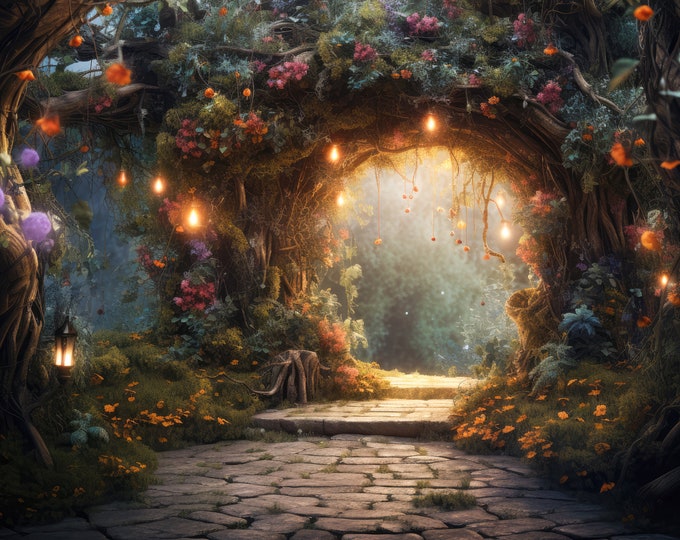Digital Background Fairy Tale Forest Digital Backdrop Painterly Fairy ...