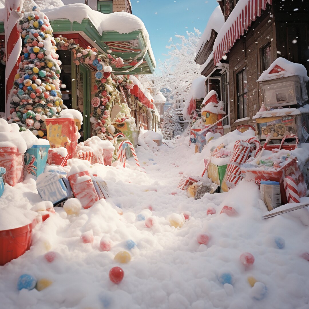 Candy Toy Christmas Digital Backdrop, Composite Digital Background ...