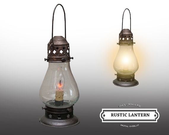 Old Lantern Overlay Lamp PNG Rustic Light Rusty Lantern | Etsy