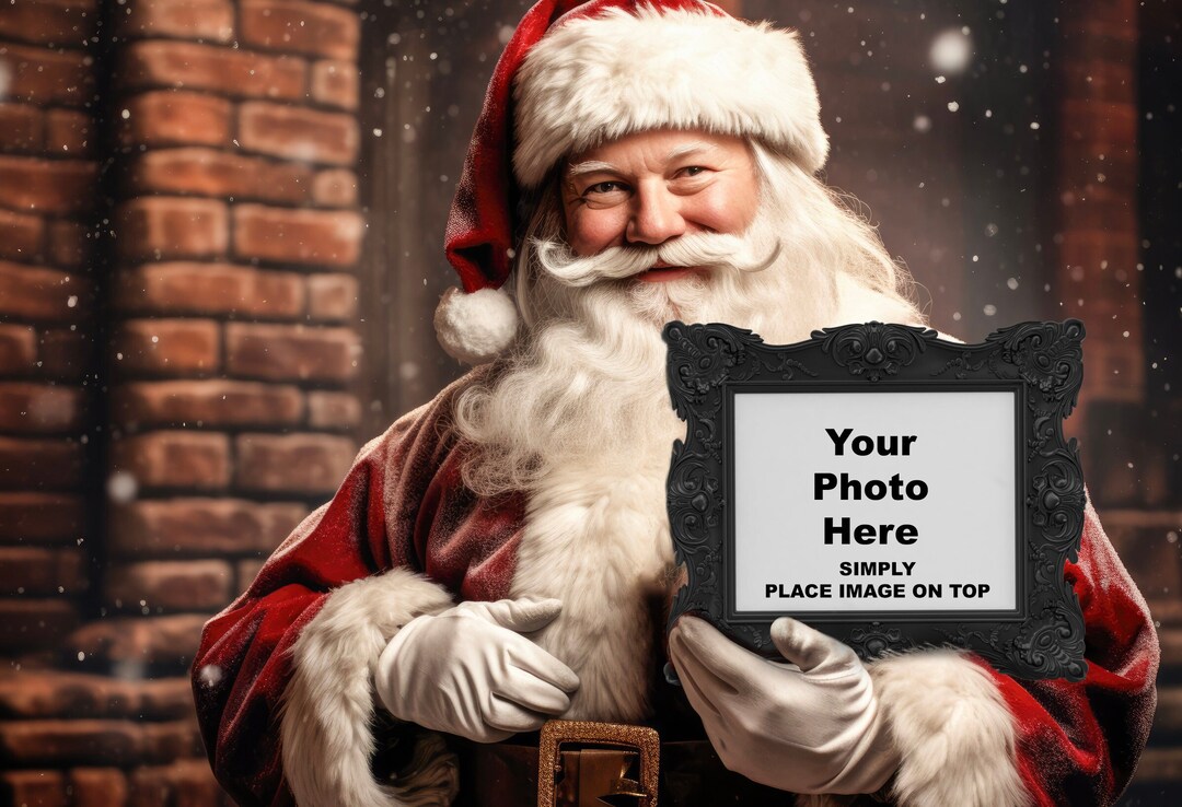 Digital Backdrop Christmas Classic Santa Digital Background Holding ...