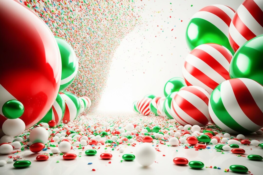 Candy Christmas Digital Backdrop Balloon Arch Background Studio ...