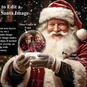 Santa Snow Globe Digital Backdrop, Christmas PNG Overlay (digital ...