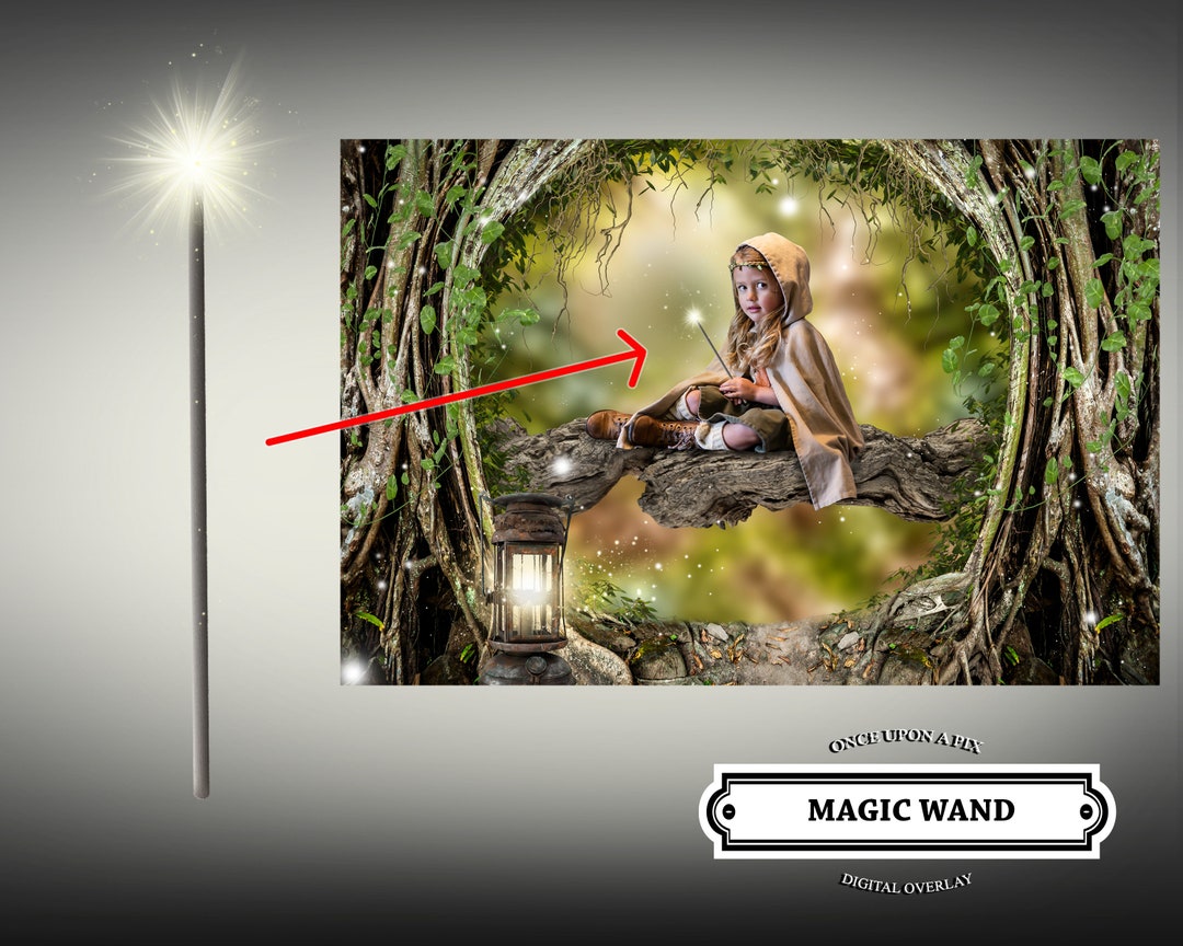 Single MAGIC WAND Overlay Digital Wizard Wand, Pixie Wand, Glitter Wand ...