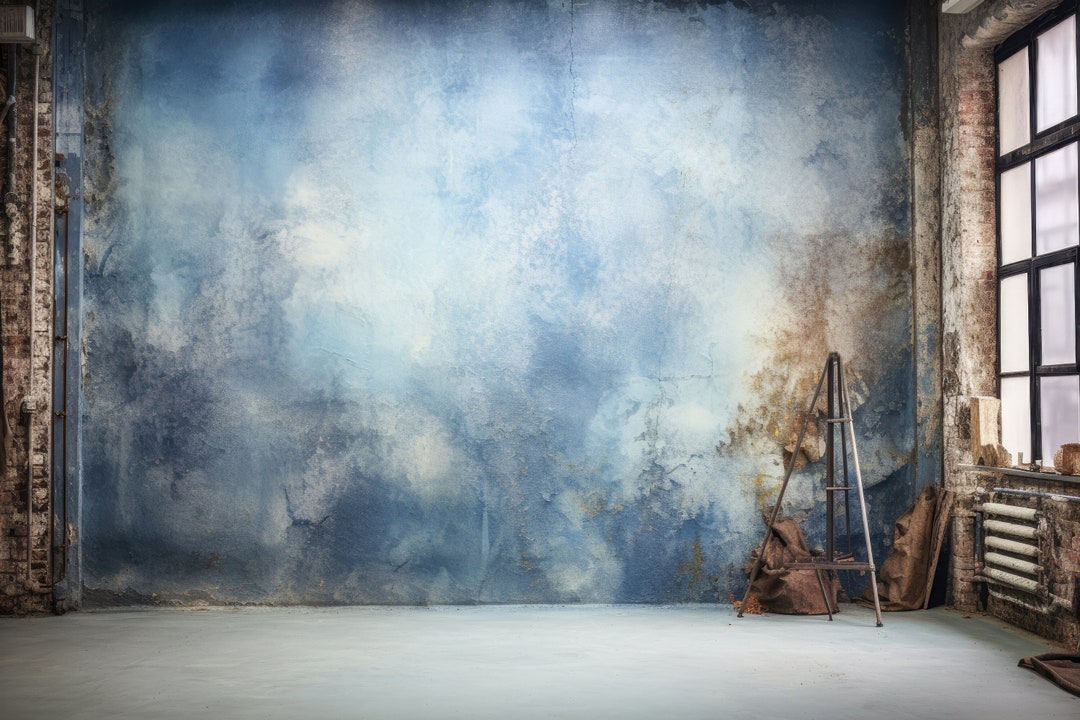 Digital Background Blue Portrait Backdrop Urban Studio Portrait ...