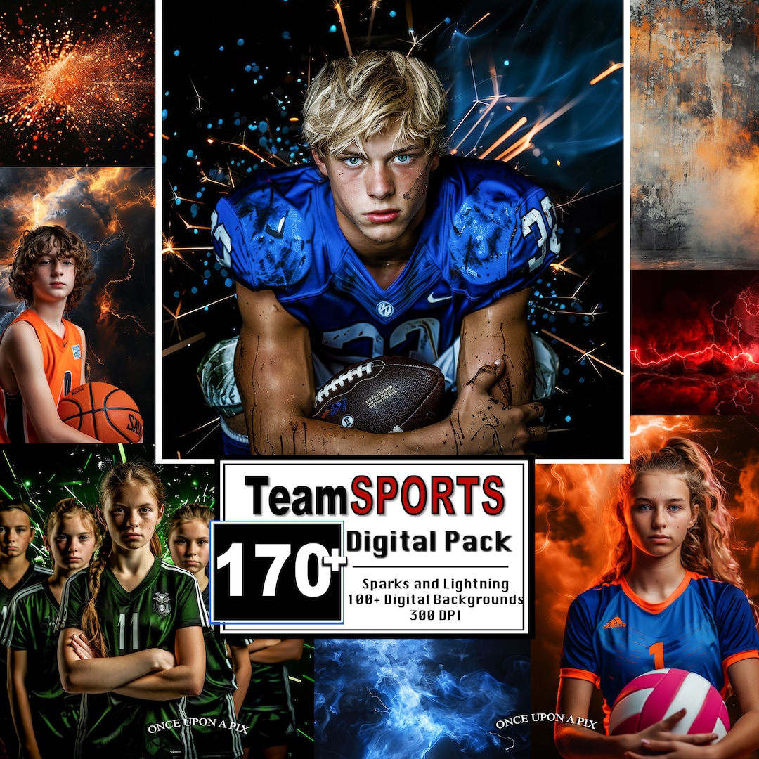 170+ Sports Backgrounds & Overlay Bundle, Smoke Lightning Overlays and ...