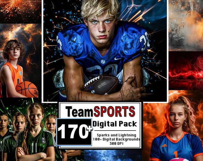 170+ Sports Backgrounds & Overlay Bundle, Smoke Lightning Overlays and ...