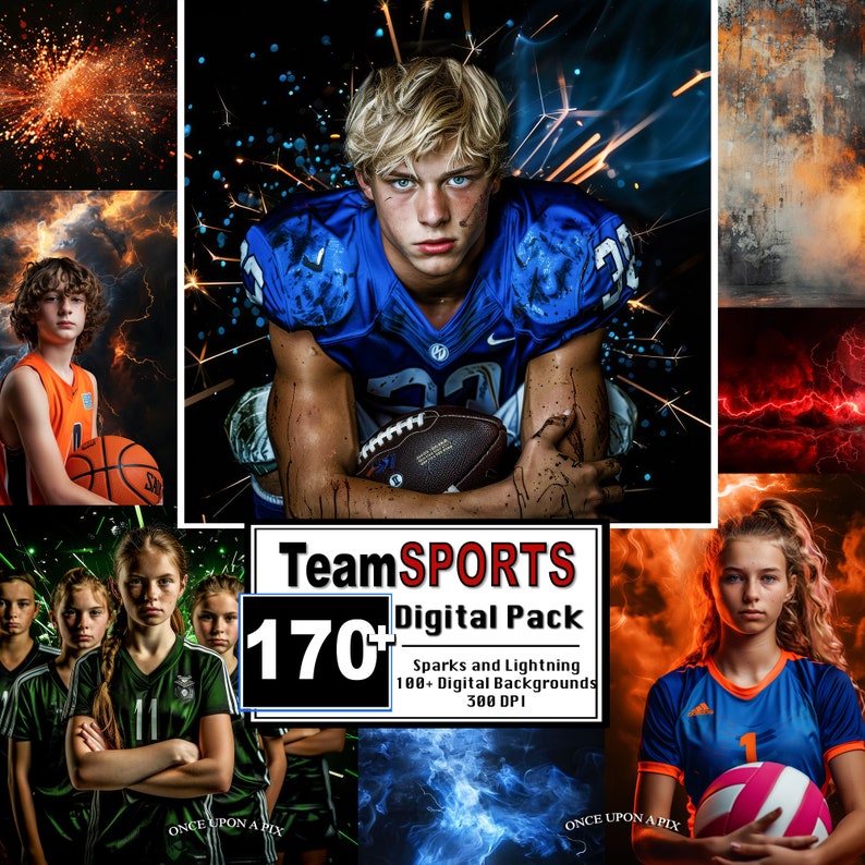170+ Sports Athlete Digital Backgrounds & Overlay Bundle, Smoke ...