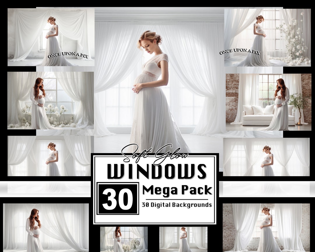 30 Backlit Window Digital Backdrops White Room Photoshop Overlays ...