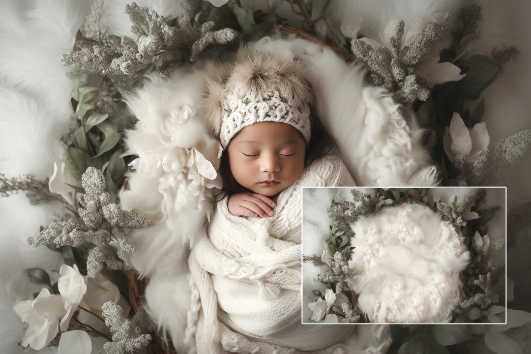 Newborn Backdrop Photography Insert, Baby Digital Background, Add ...