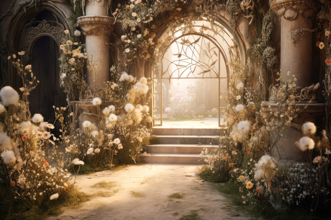 Digital Background White Dandelion Fairy Digital Backdrop Painterly ...