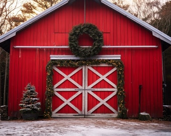 Christmas Barn Backdrop - Etsy