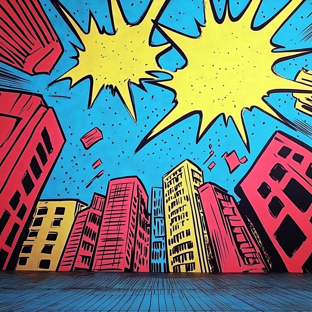 Digital Backdrop Cartoon Superhero City Background, Cityscape ...