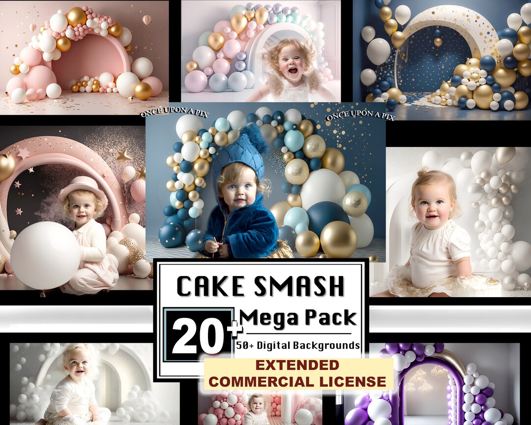 Cake Smash Digital Download, Celebration Digital Backdrops Family ...