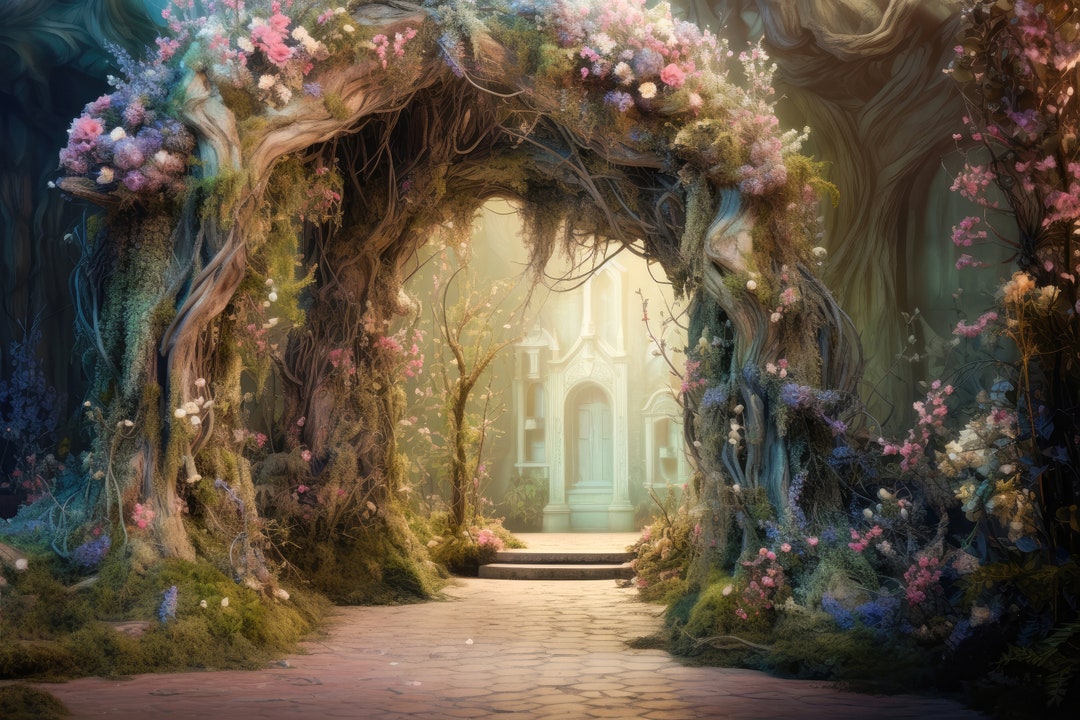 Dreamy Digital Backdrop Fairy Tale Background Castle Entrance Digital ...
