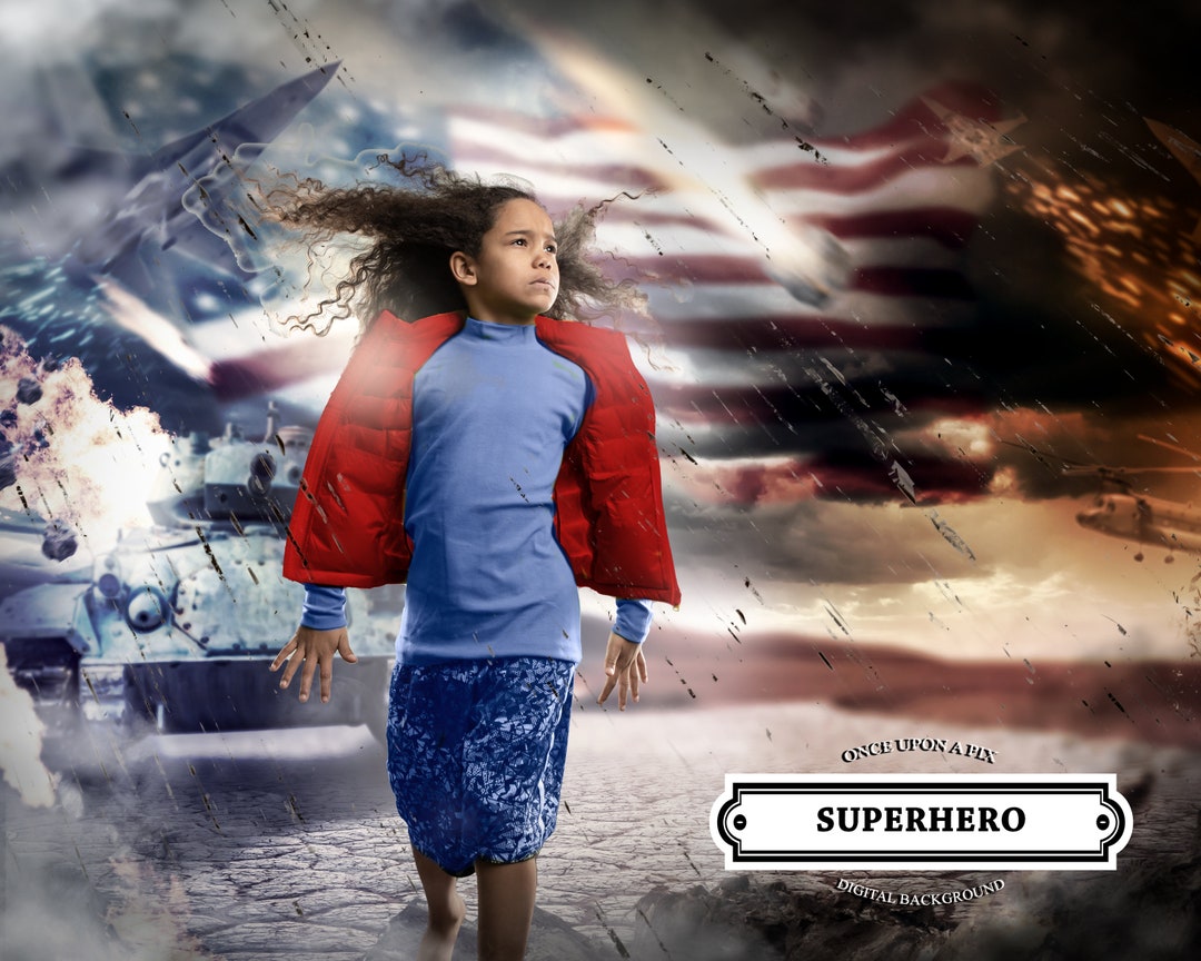 America Superhero Digital Background, or Backdrop, BONUS LAYERS ...