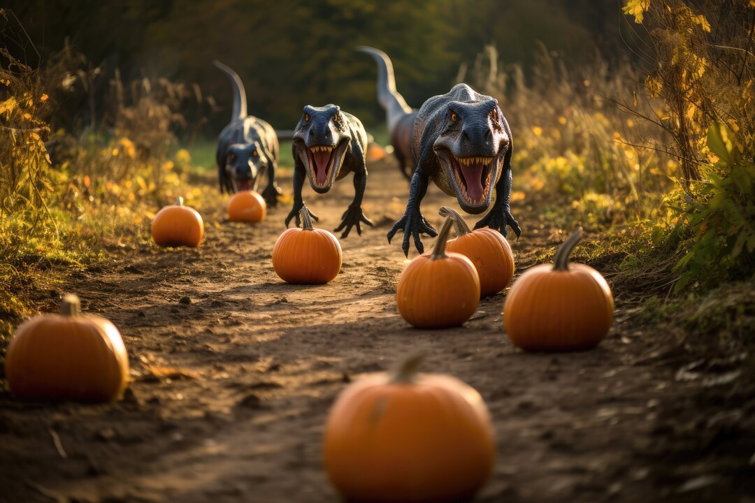 3 Dino's Halloween Digital Backdrop Dinosaur Digital Background ...