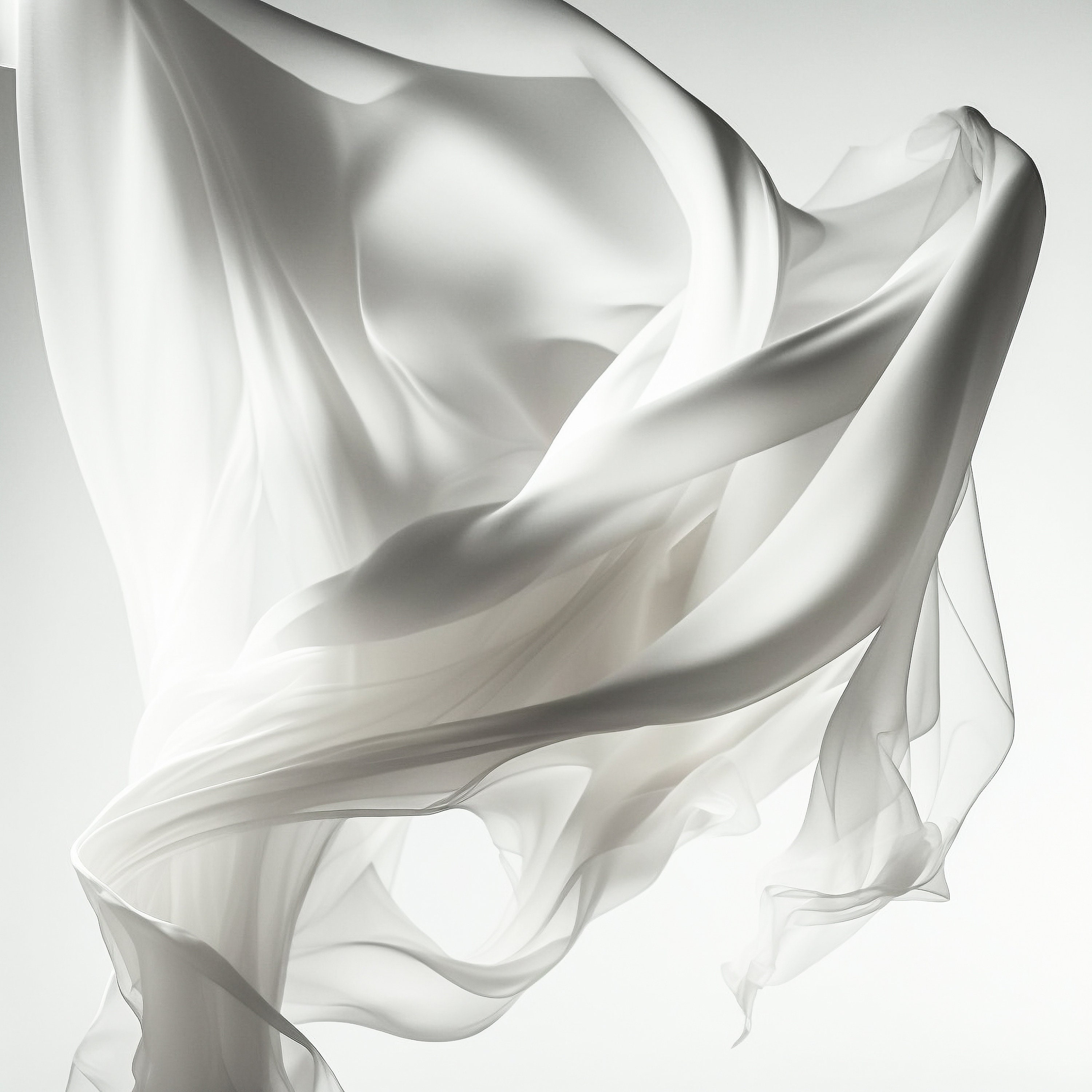 Flowing White Fabric