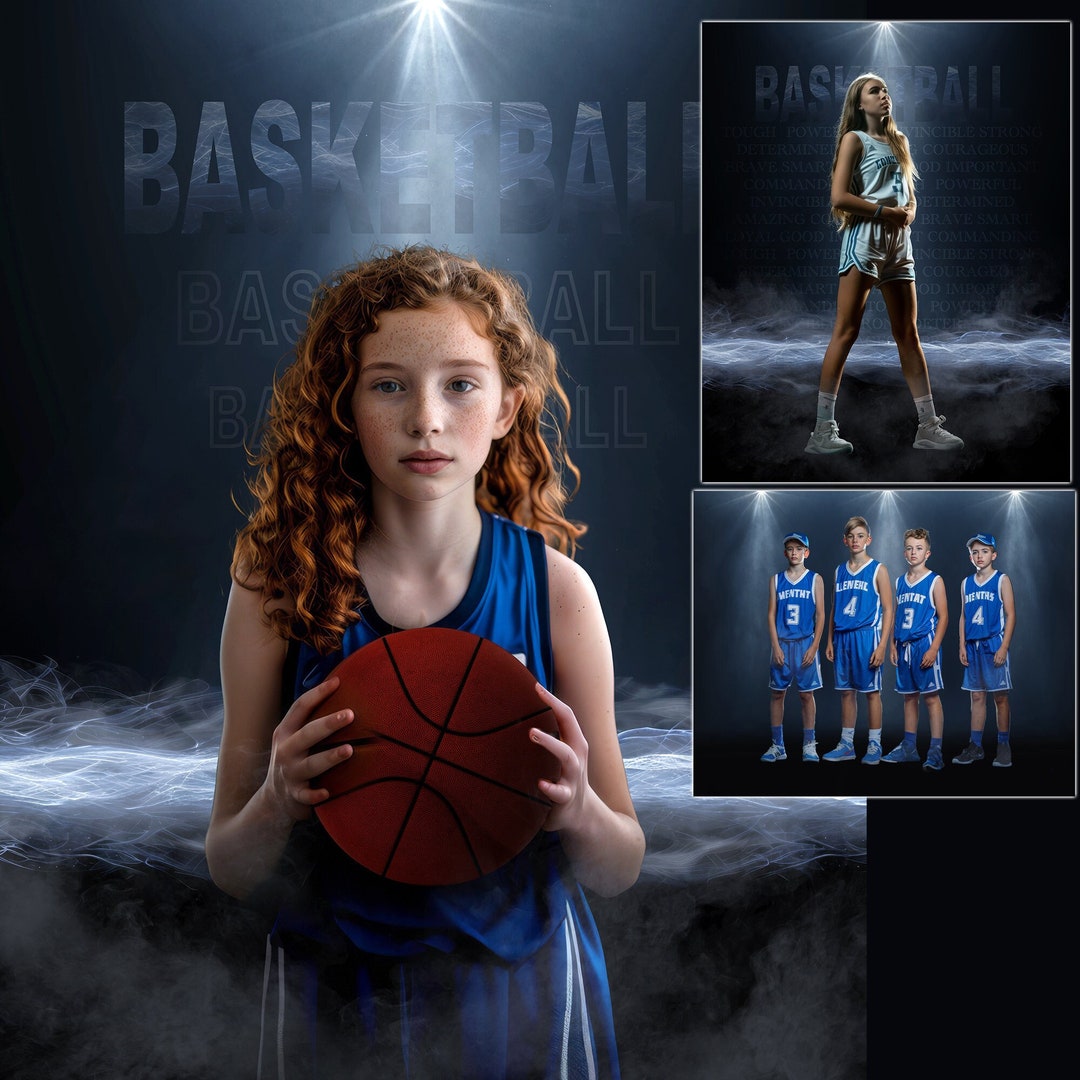 Basketball Sports Backgrounds & Overlay Bundle, 3 Poster Style ...