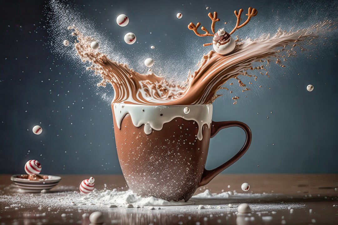 Christmas Digital Backdrop Christmas Chocolate Milk Splash Background ...