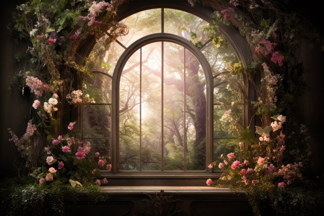 Digital Backdrop Victorian Arch Window Digital Background Fairy Tale ...