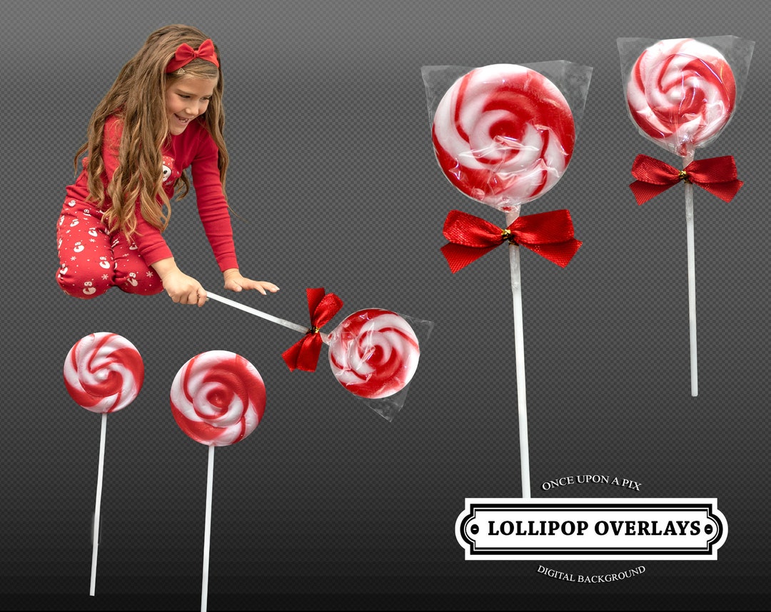 Peppermint Lollipop Digital PNG Overlays, Mint Candy Sucker PNG ...