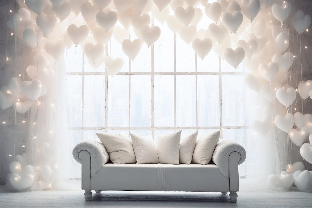 Valentines Room Digital Background Hearts Digital Backdrop Valentines ...