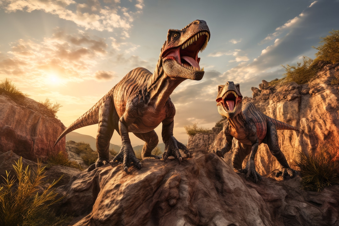 T-rex Digital Backdrop Dinosaur Background, Digital Dry Earth Backdrop T Rex Digital Scrapbook ...