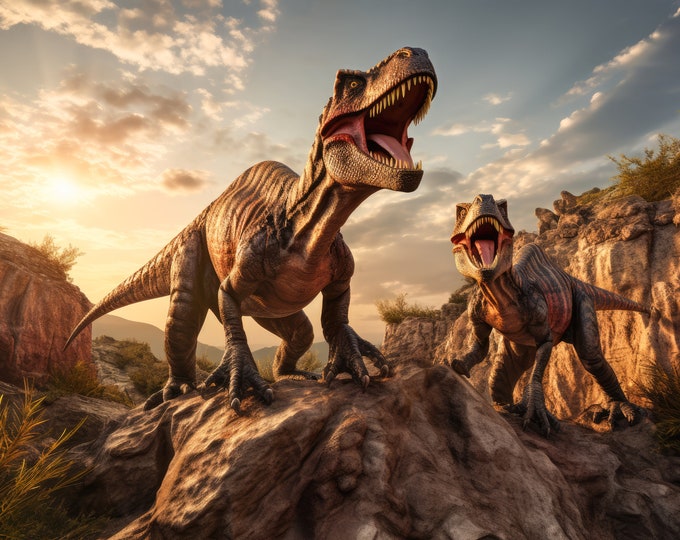 T-rex Digital Backdrop Dinosaur Background, Digital Dry Earth Backdrop ...