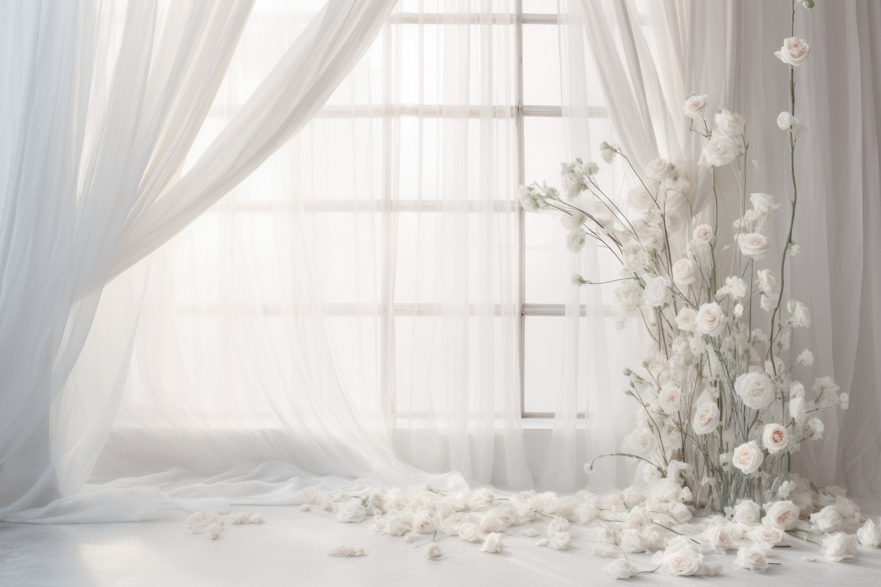 Backlit Window Digital Backdrop White Room Photoshop Overlays Portrait ...