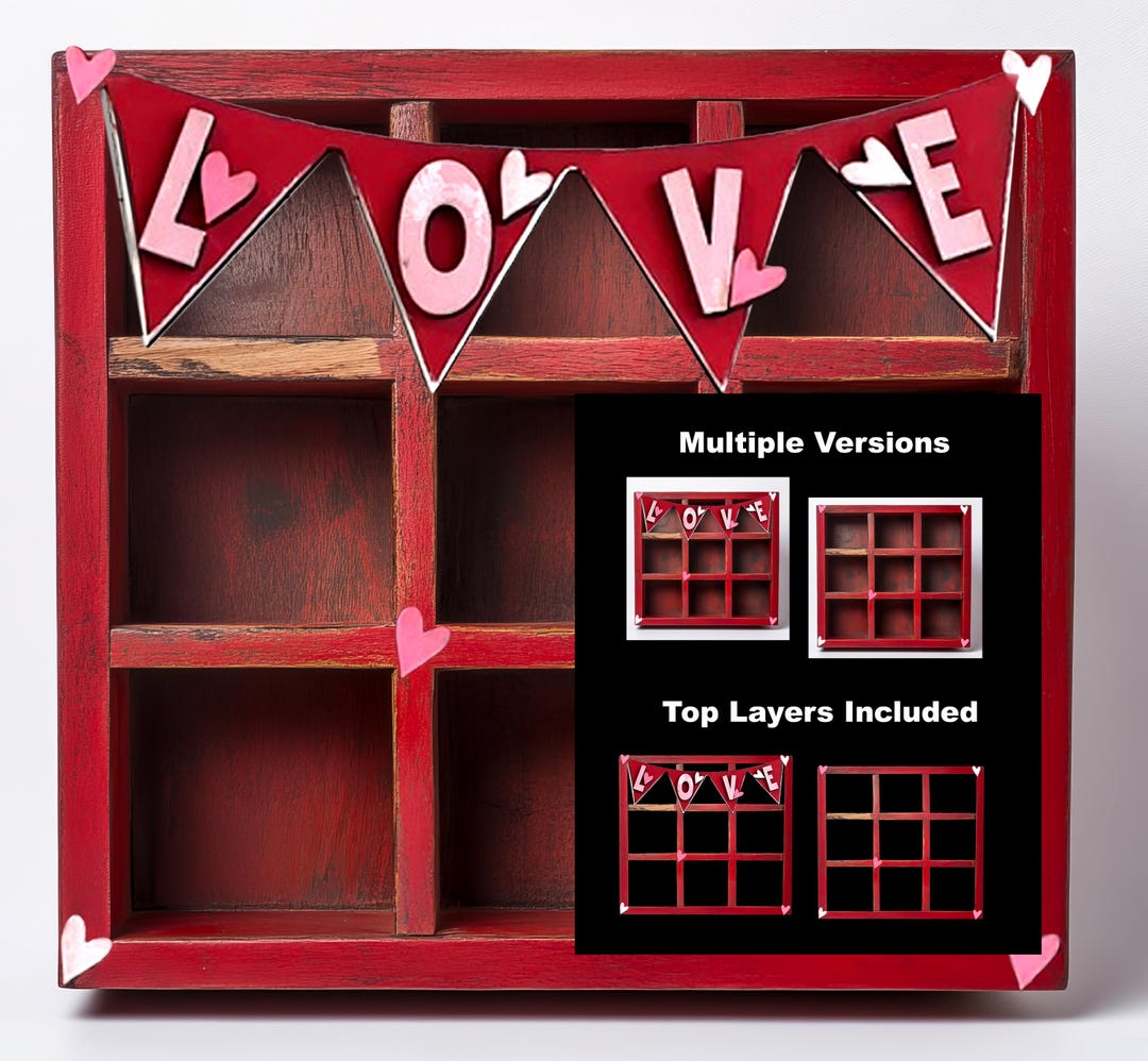 Valentine 9 Box Digital Backdrop Intuitive Background Red Boxes ...