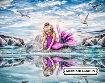 Mermaid Backdrop Digital Download Photoshop Overlays - Etsy