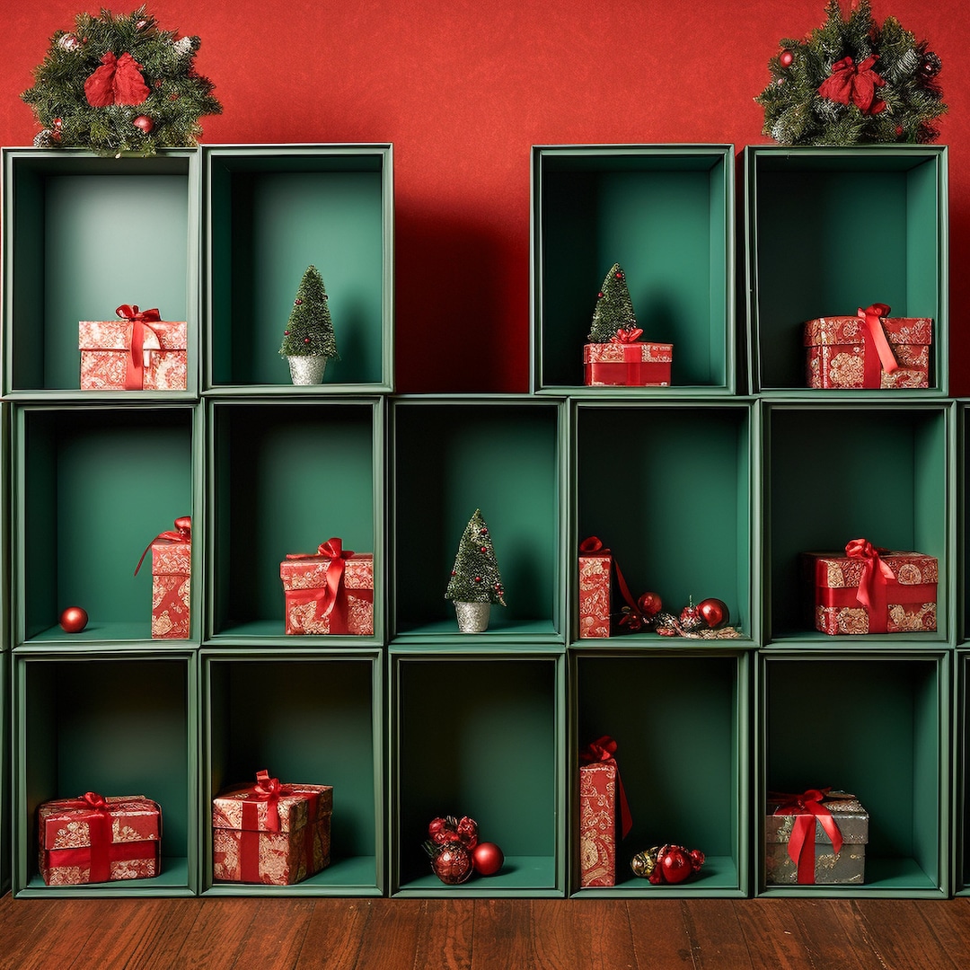 Storefront Digital Backdrop, Empty Boxes Perfect for Family Christmas ...