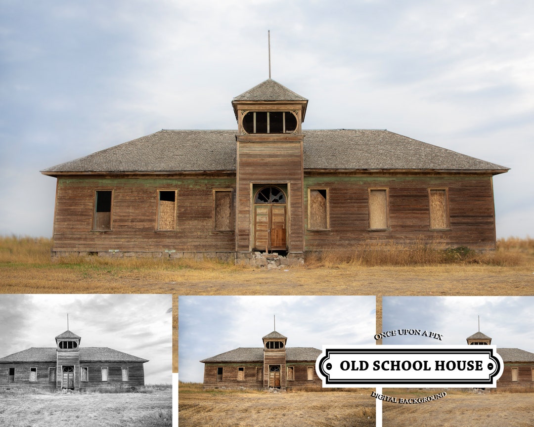 Haunted Schoolhouse Digital Background, Old School Digital Backdrop ...