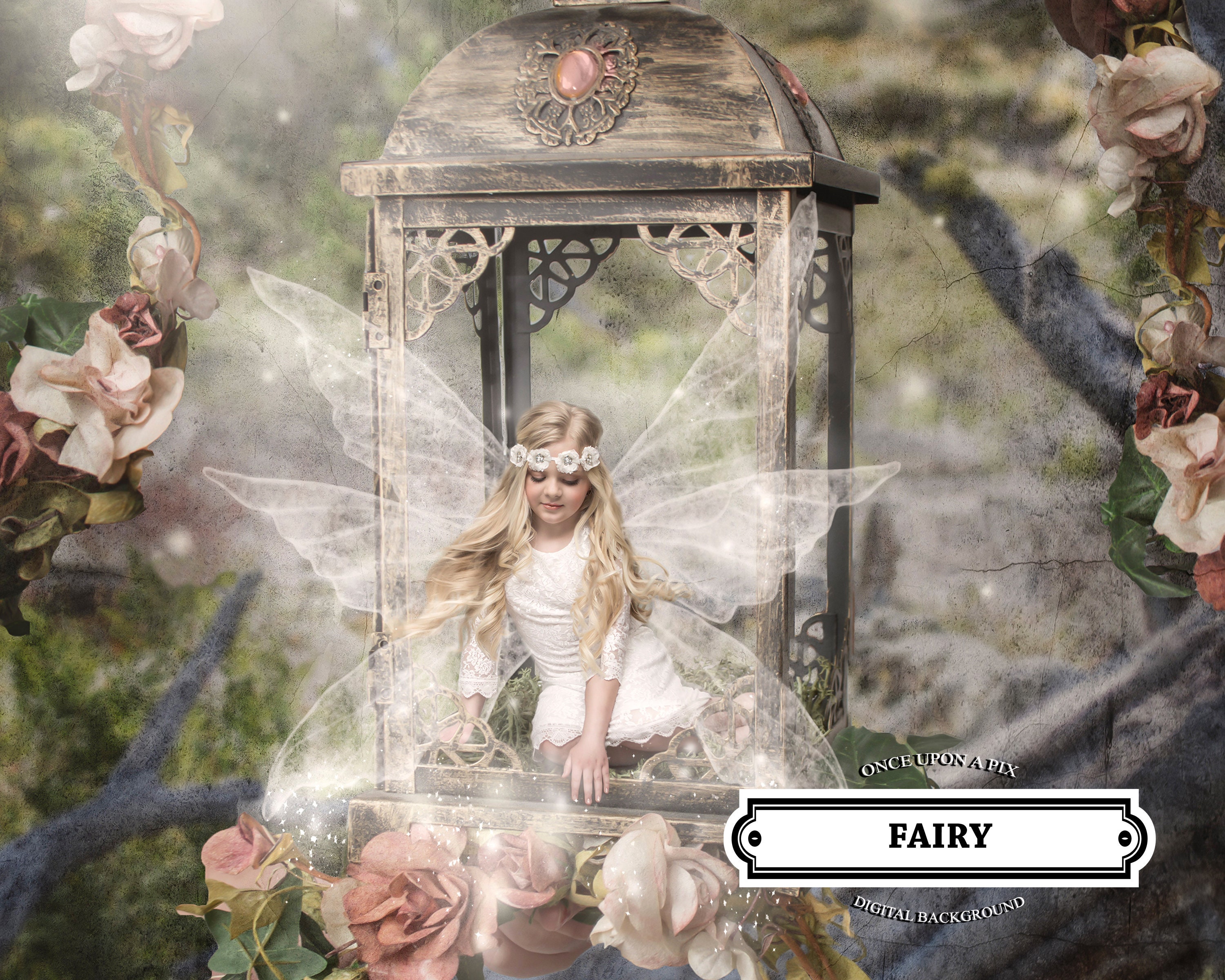 Light Fairy Digital Background or Digital Backdrop, Fantasy Image for ...