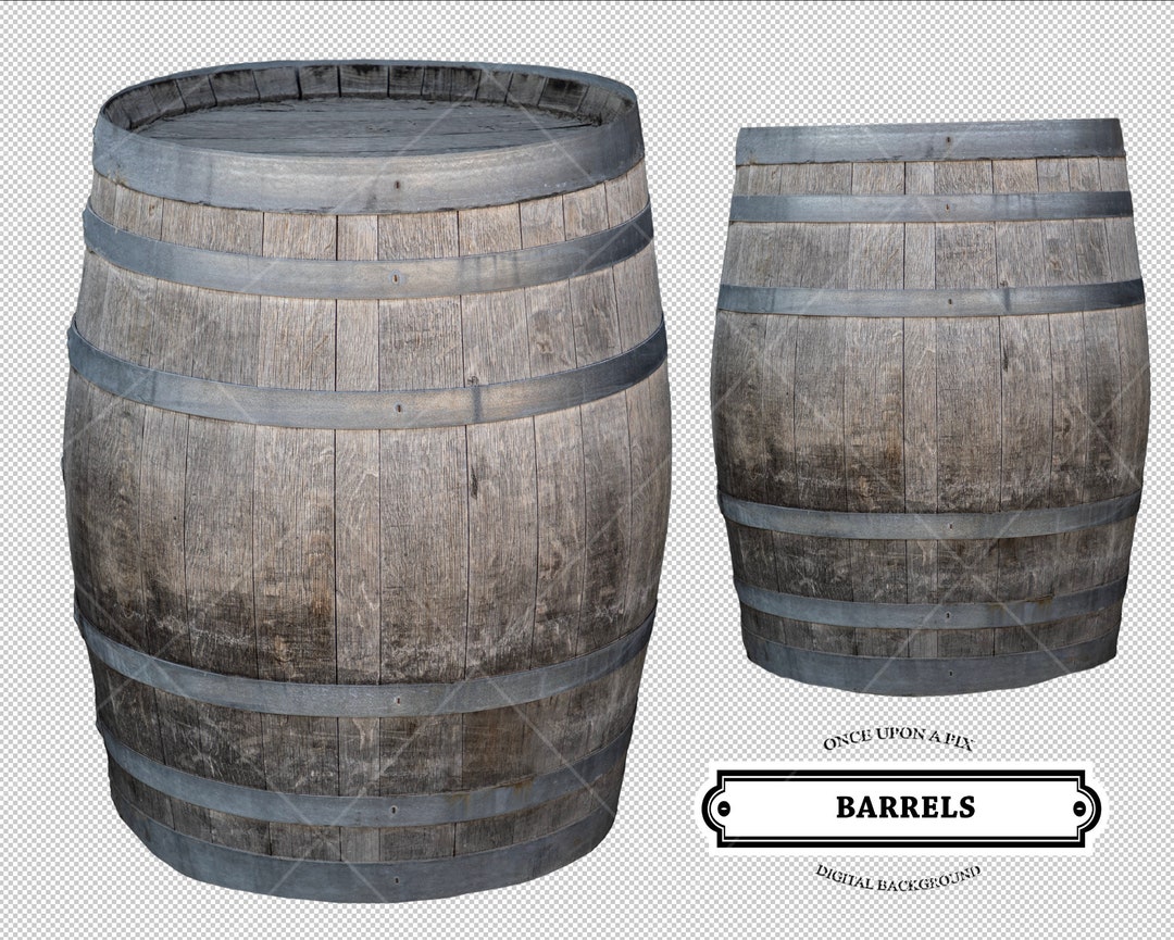 Barrel Digital Overlay, Wooden Barrel Png, Cut Out Ready to Use, Farm ...