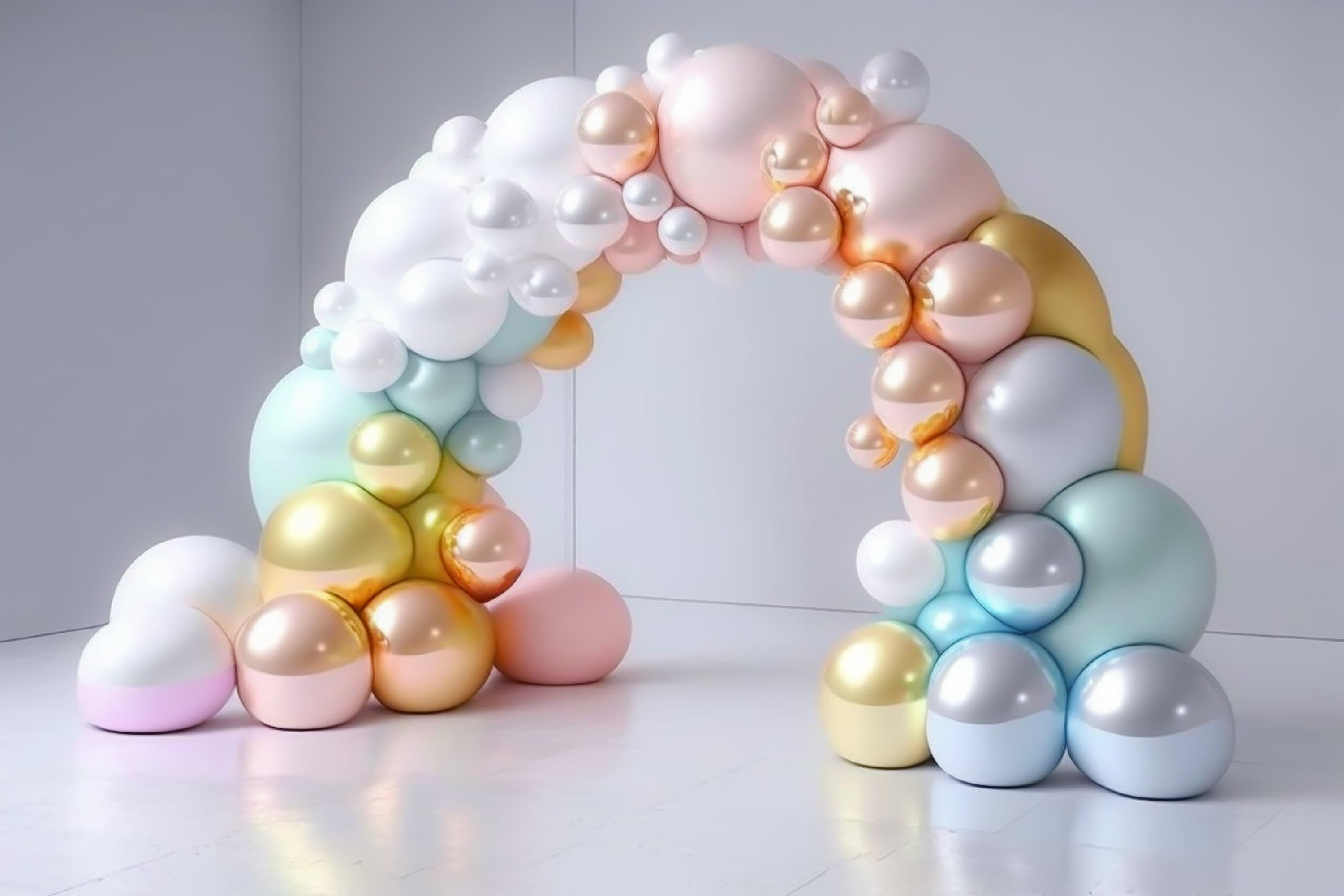 Pastels Digital Backdrop Balloon Arch Celebration Digital Backdrops ...