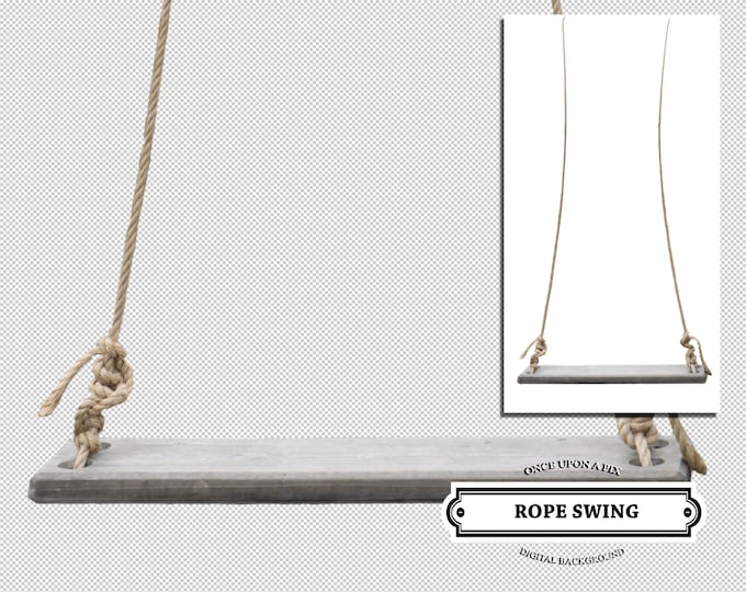 Large Digital Rope Swing PNG Photoshop Overlay Digital Wooden Board ...